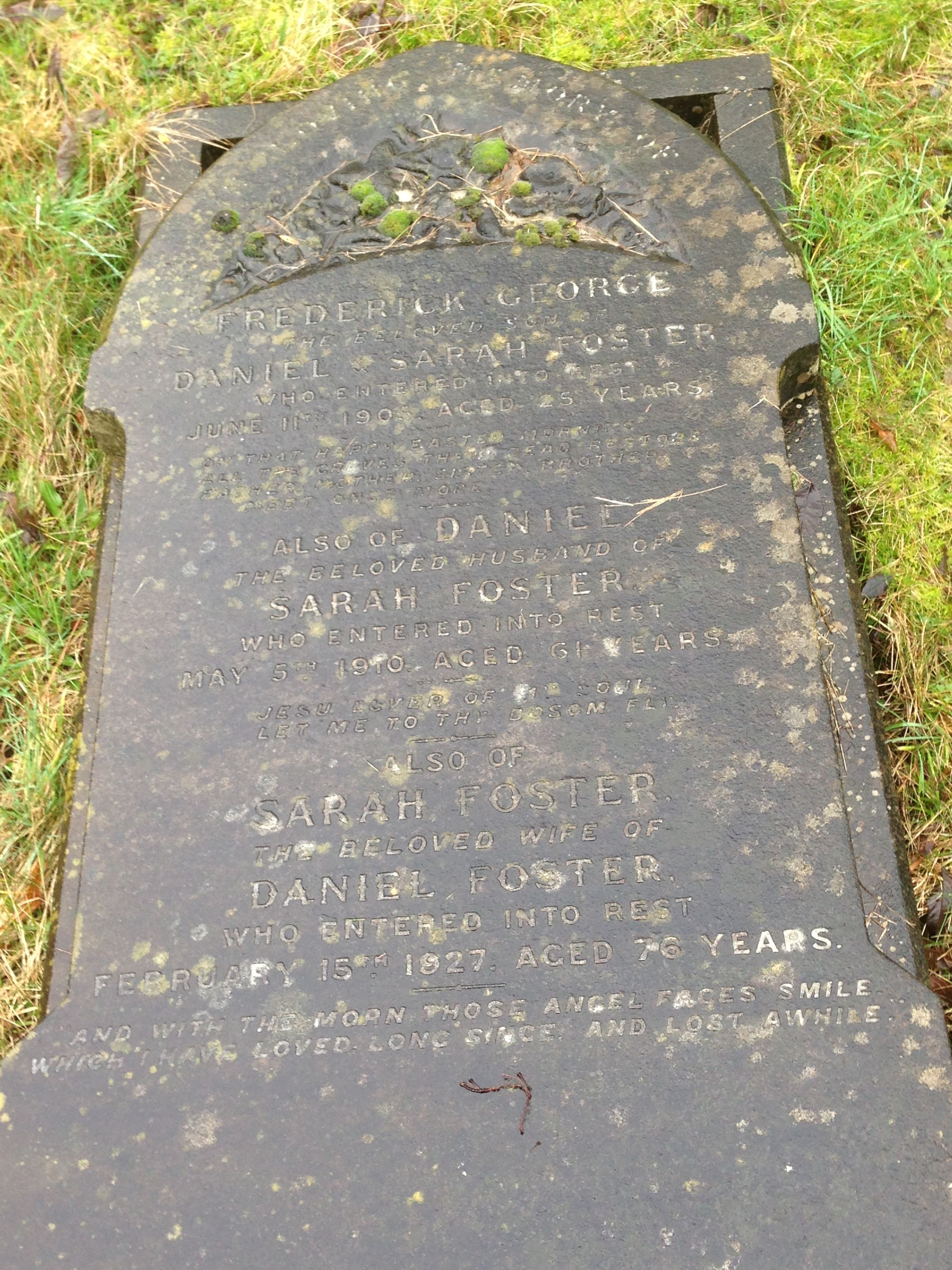Daniel FOSTER(1849- 1910) – Reading Old Cemetery